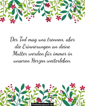 Über 150 Beileidsbekundungen zum Tod der Mutter