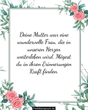 Über 150 Beileidsbekundungen zum Tod der Mutter