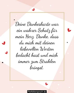 DanksagungsSprüche zum Schreiben in einer Dankeskarte