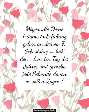 150 Glückwünsche zum 7. Geburtstag mit Bildern