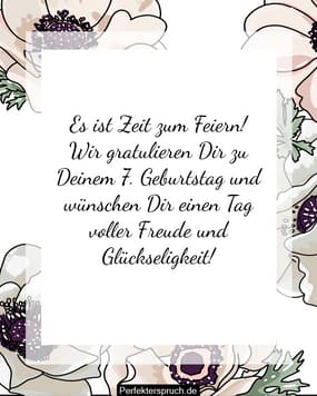 150 Glückwünsche zum 7. Geburtstag mit Bildern
