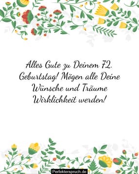 150 Glückwünsche zum 72. Geburtstag mit Bildern