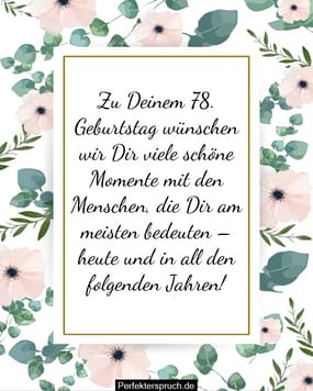 150 Glückwünsche zum 78. Geburtstag mit Bildern