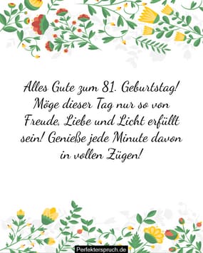 150 Glückwünsche zum 81. Geburtstag mit Bildern