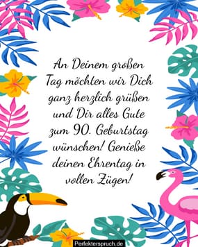 150 Glückwünsche zum 90. Geburtstag mit Bildern