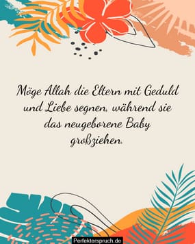 Islamische Neugeborenen-Wünsche, Zitate und Dua