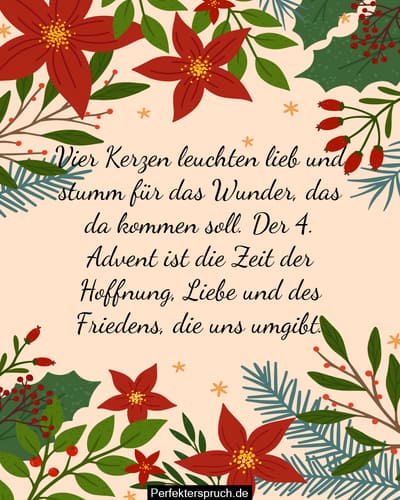 4. Advent Sprüche mit Bildern zum Herunterladen & Teilen