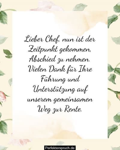 150 Abschiedsgrüße und Botschaften zur Rente für den Chef