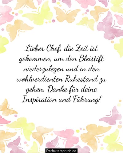 150 Abschiedsgrüße und Botschaften zur Rente für den Chef
