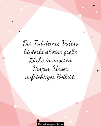 150 Beileidsbekundungen beim Tod des Vaters
