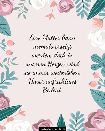 Über 150 Beileidsbekundungen zum Tod der Mutter