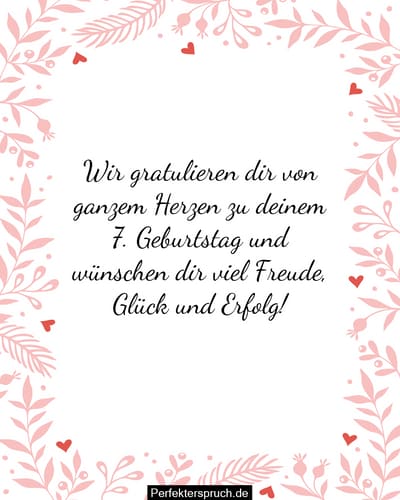 150 Glückwünsche zum 7. Geburtstag mit Bildern