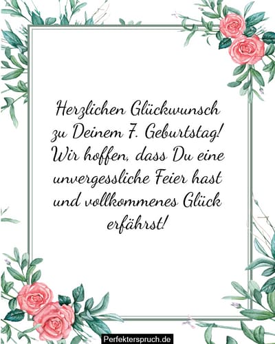 150 Glückwünsche zum 7. Geburtstag mit Bildern