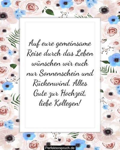 Hochzeitswünsche für einen Kollegen oder Arbeitskollegen