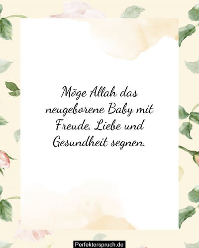 Islamische Neugeborenen-Wünsche, Zitate und Dua