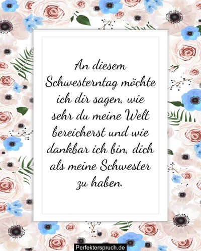 Glücklicher Schwestern Tag - Wünsche, Sprüche und Zitate